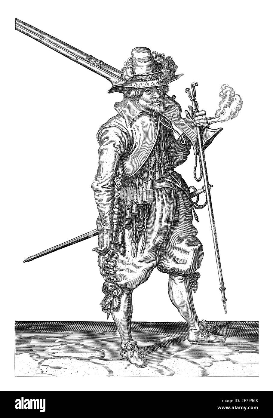 Soldier Wearing His Musket on His Left Shoulder and Holding His Fur ...