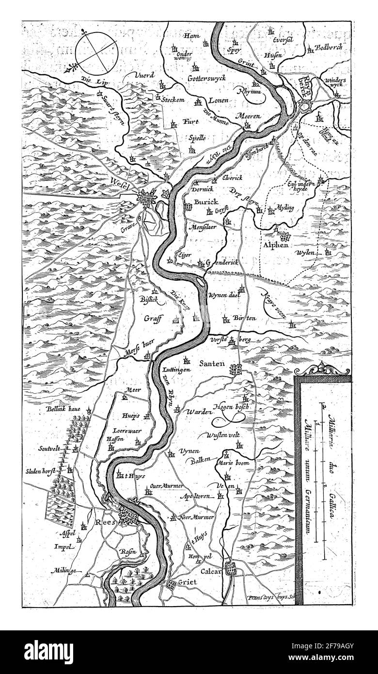 Map of Wesel and environs, taken by the State army under Frederik ...