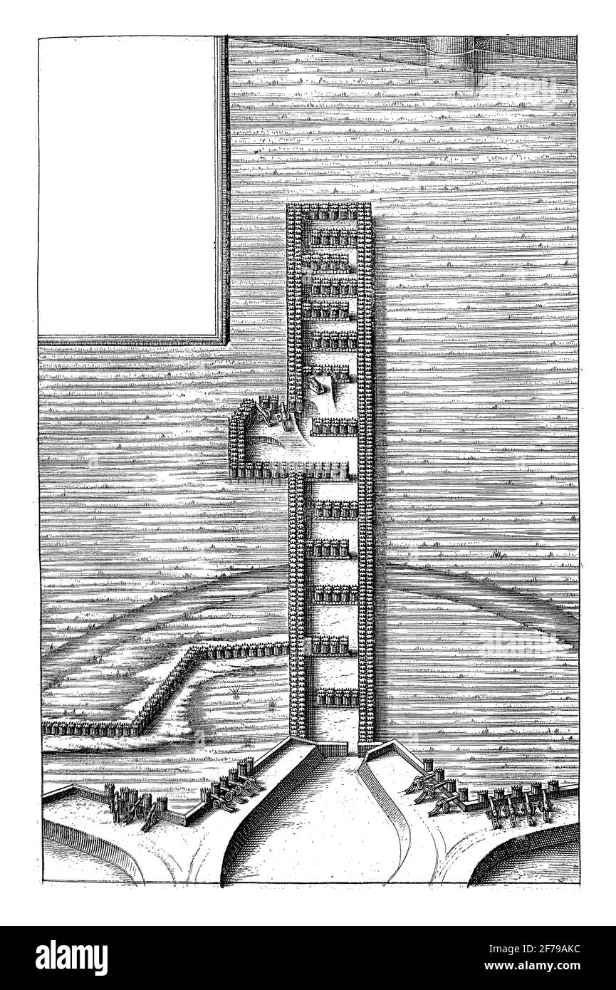 New extension of gabions, during the siege by the State army under ...