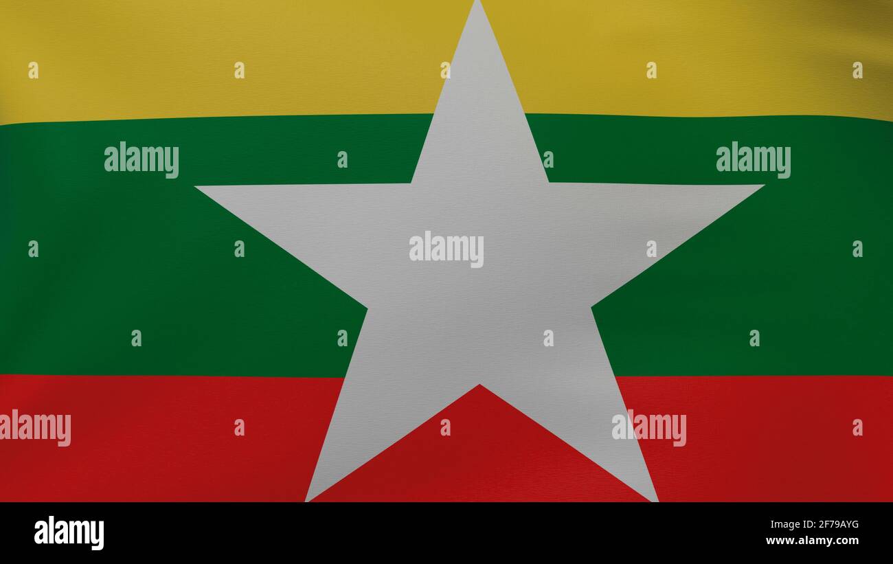 Burma flag background. National flag of Burma texture Stock Photo - Alamy