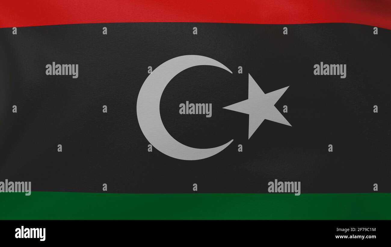 Libya flag background. National flag of libya texture Stock Photo - Alamy