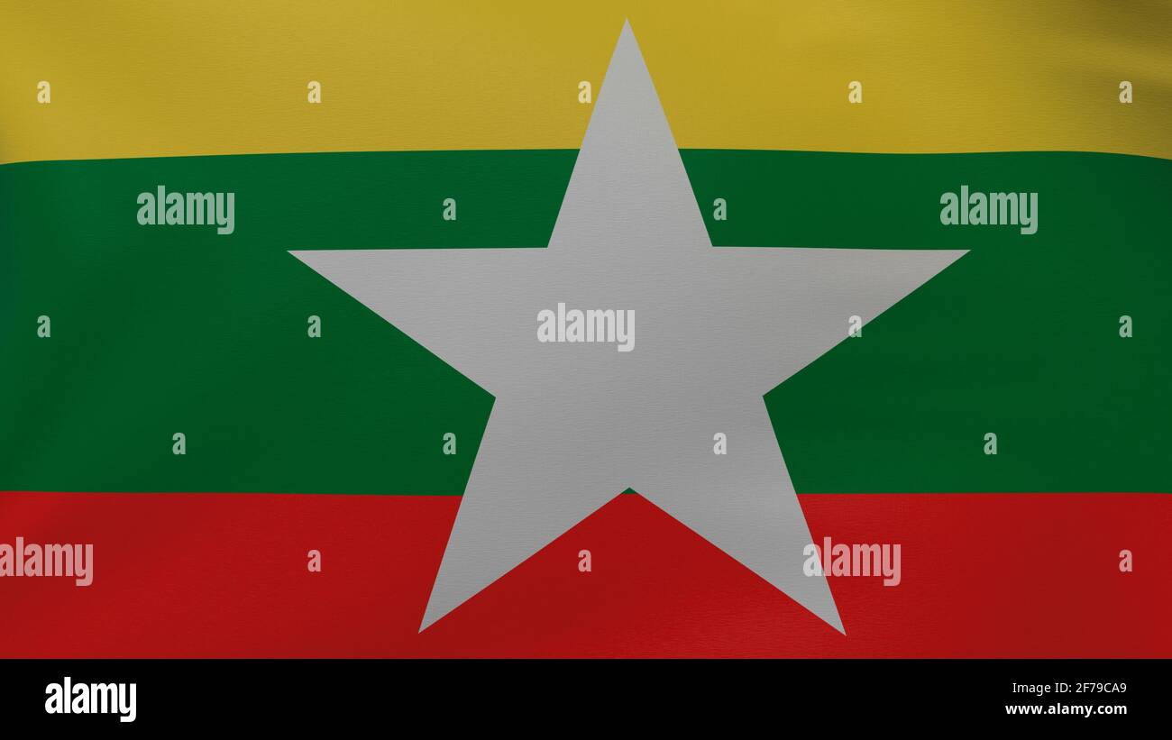 Myanmar flag background. National flag of Myanmar texture Stock Photo ...