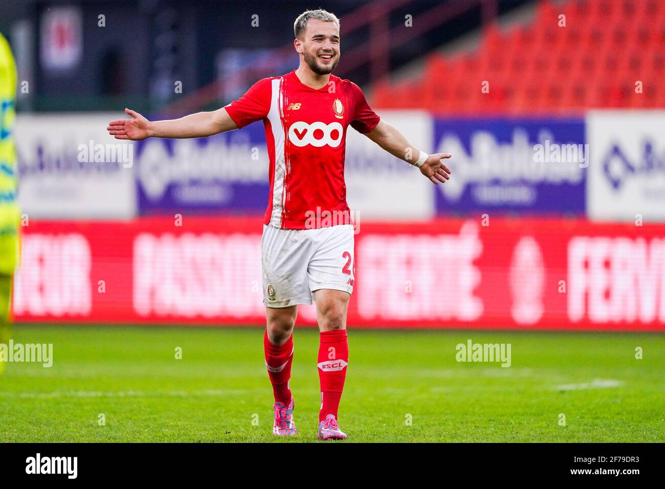LUIK, BELGIUM - APRIL 4: Nicolas Raskin of Standard de Liege ...