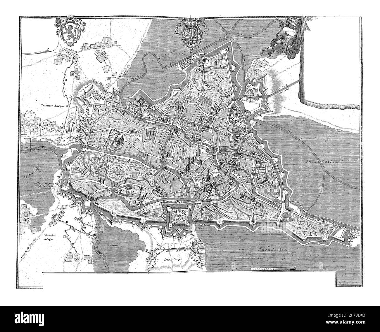 Map of Ghent, vintage engraving Stock Photo - Alamy