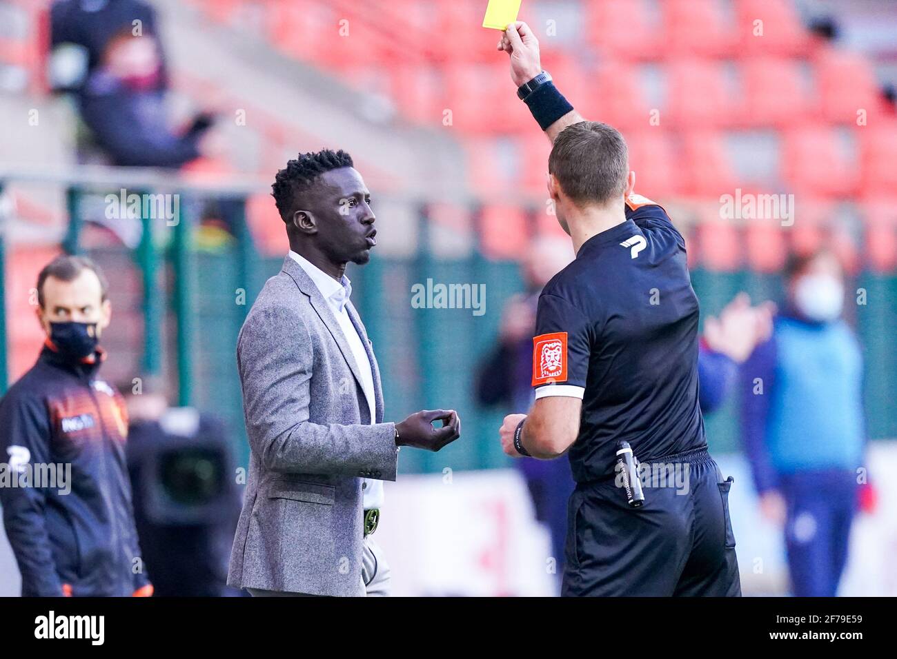 LUIK, BELGIUM - APRIL 4: coach Mbaye Leye of Standard de Liege and ...