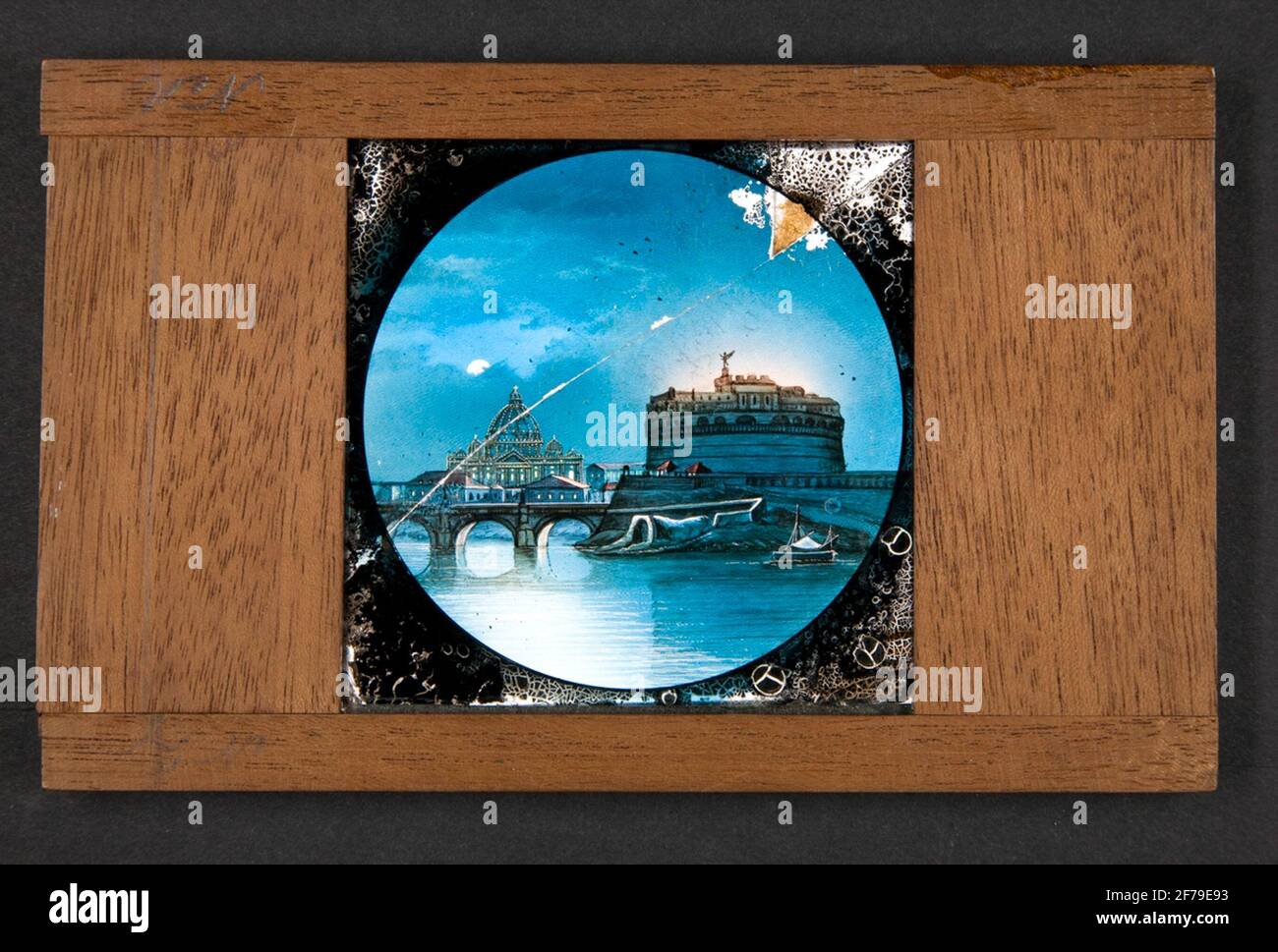 Lates Magica image painted in color on glass plate.Rom Stock Photo - Alamy