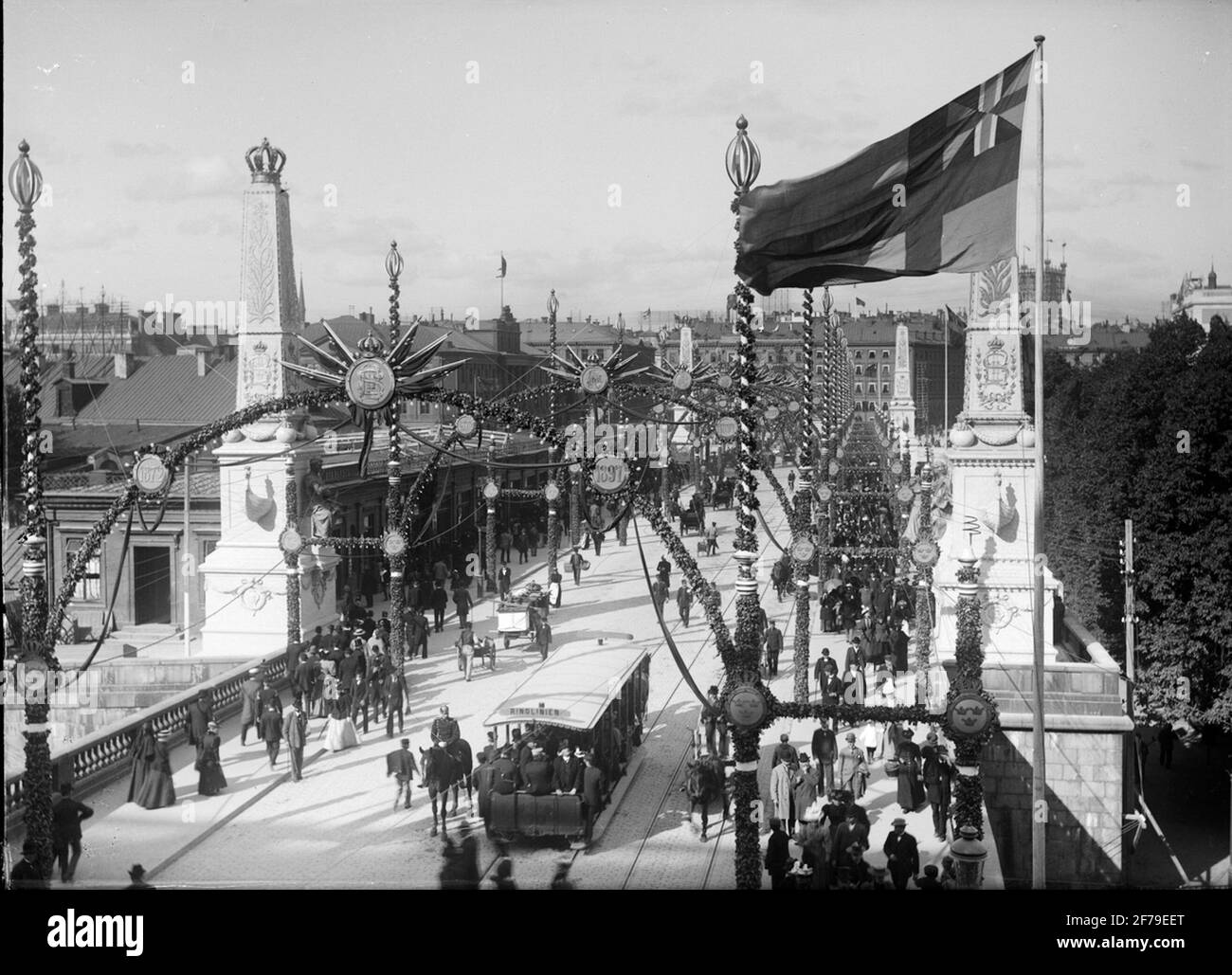 View of Norrbro, from the Royal Palace over to Gustav Adolfs Square at ...