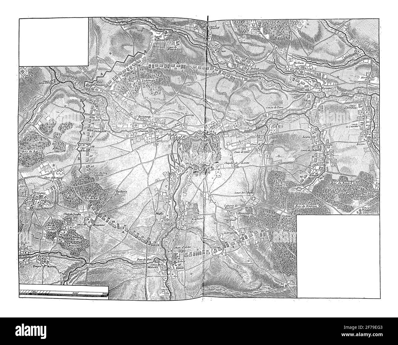 Map of the siege of Ath by the Allies, taken on October 2, 1706 ...