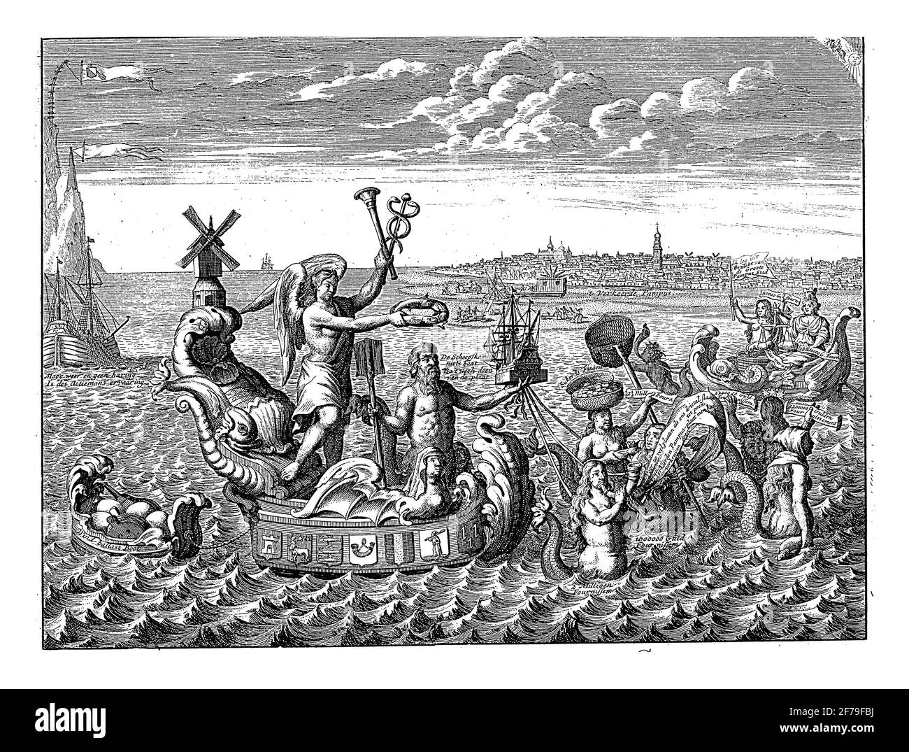 Merman of the Noorderkwartier, vintage engraving Stock Photo - Alamy