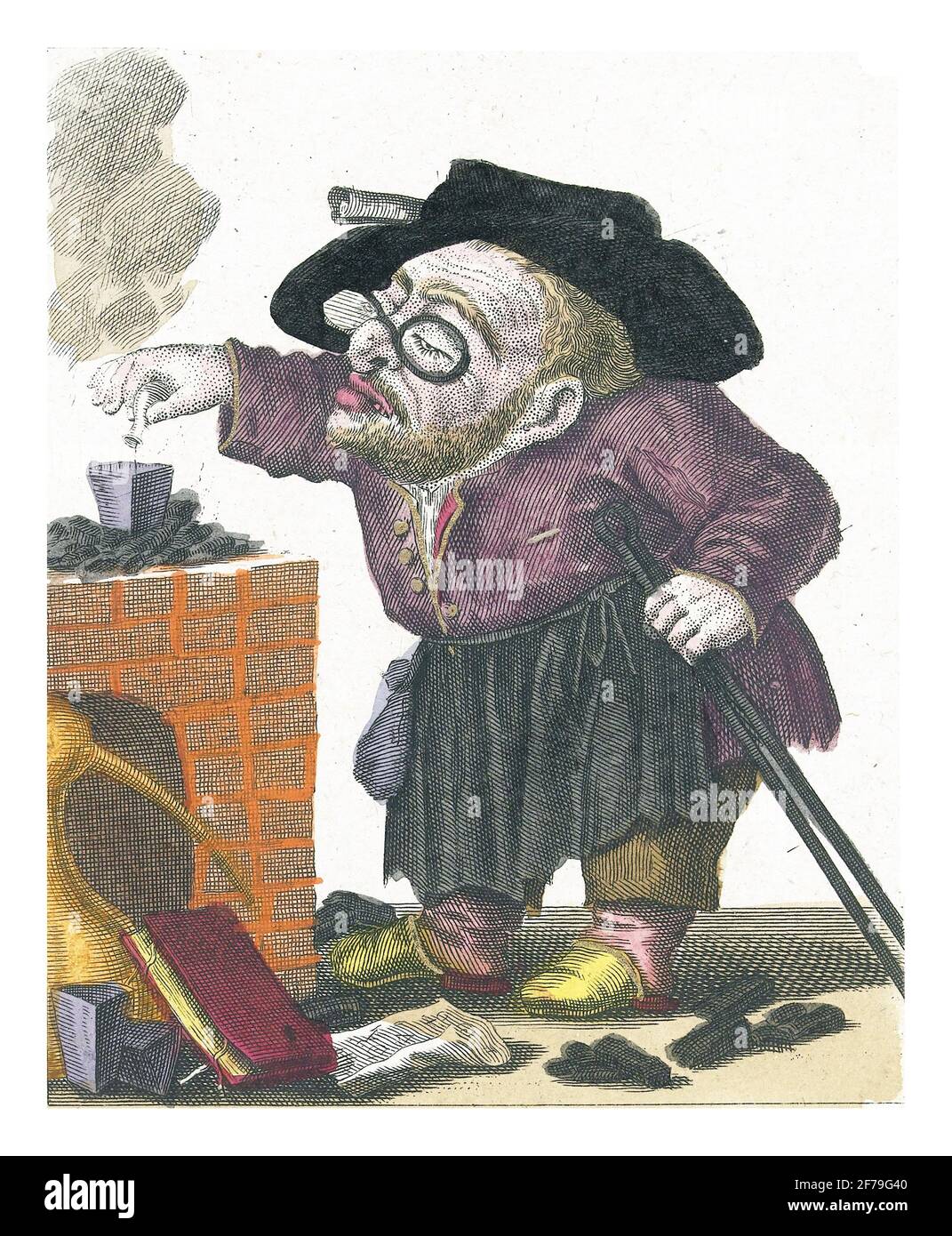 The dwarf Blasius Rauchmantl as an alchemist, vintage engraving Stock ...