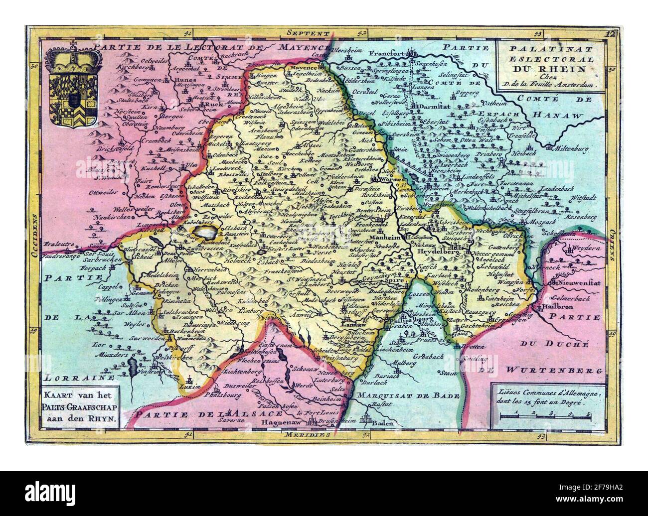 Map of Rhineland-Palatinate, vintage engraving Stock Photo - Alamy
