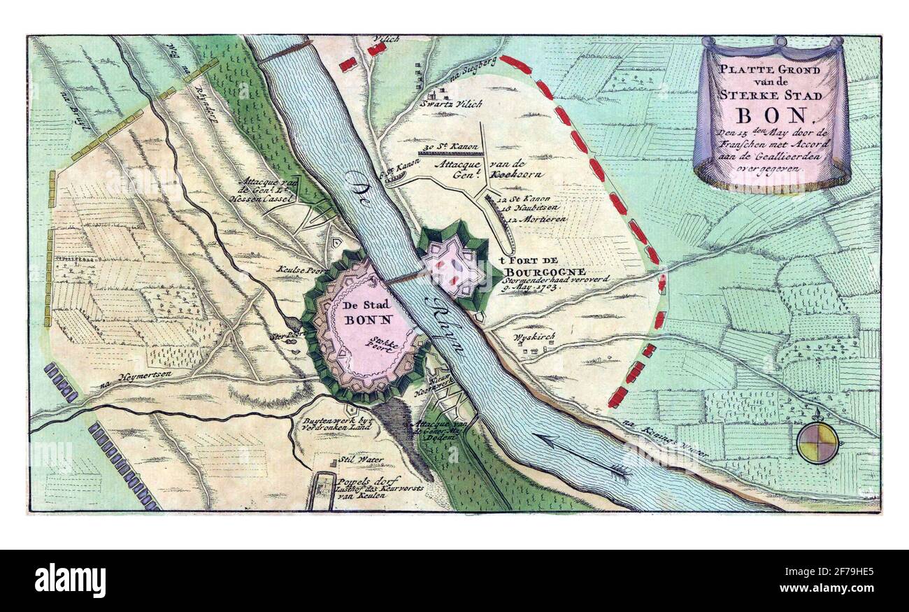 Map of the city of Bonn, vintage engraving Stock Photo - Alamy
