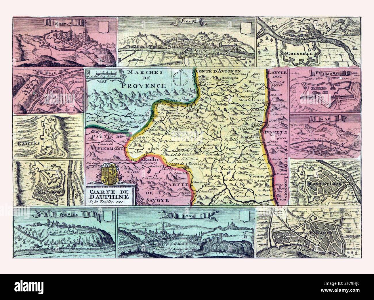 Map of the Dauphine, vintage engraving Stock Photo - Alamy