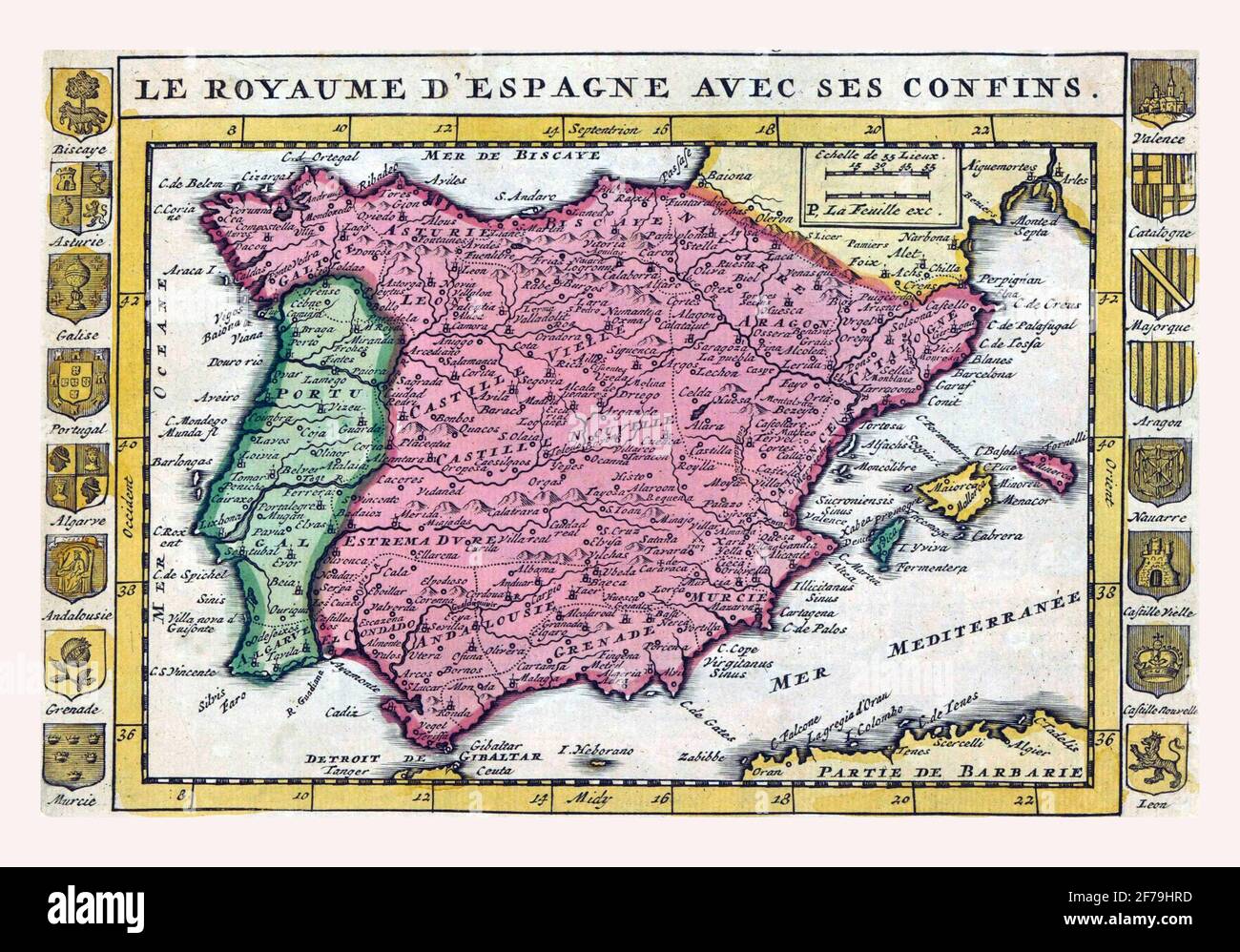 Retro map of spain hi-res stock photography and images - Alamy