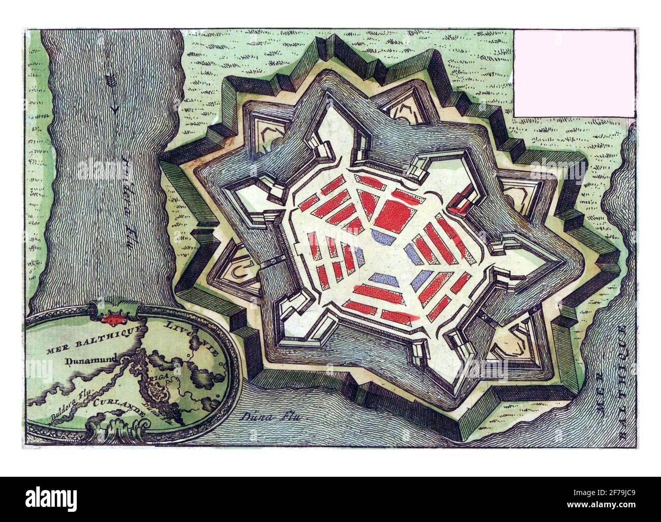 Map of the fort Dunamunde near Riga, vintage engraving Stock Photo - Alamy