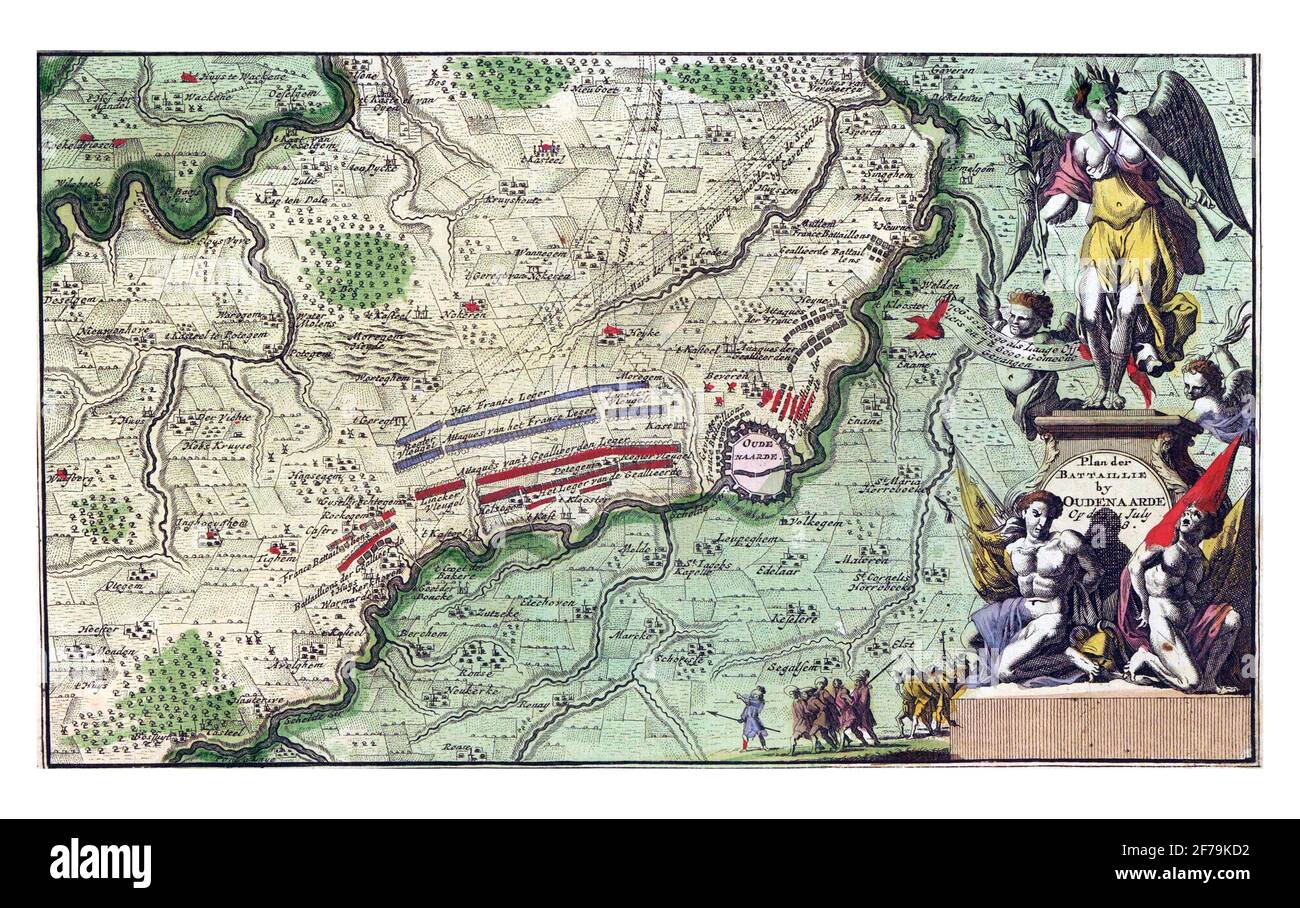 Map showing the order of battle of the troops at the Battle of ...