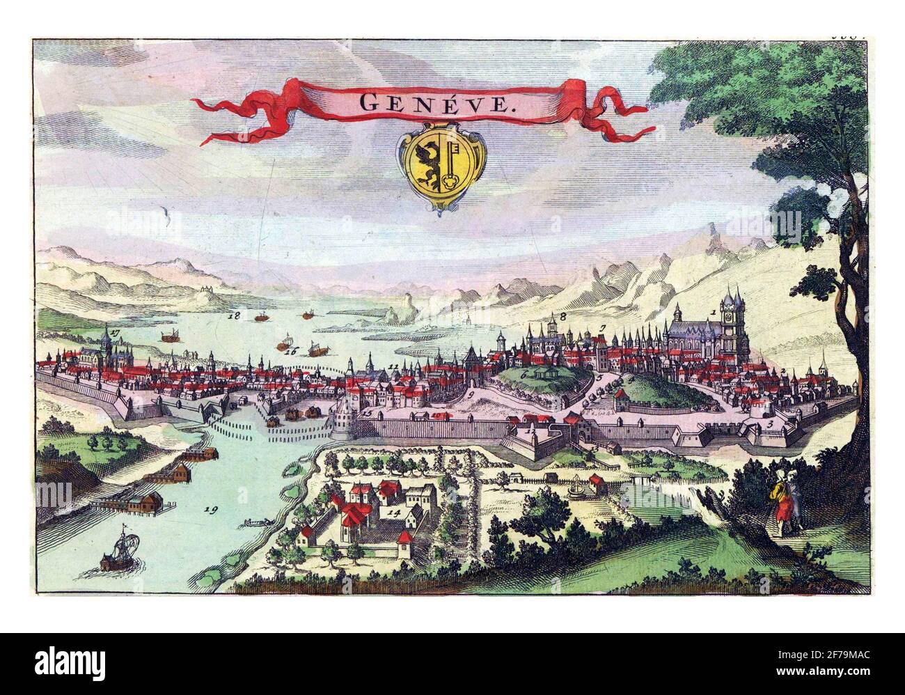 Vintage view of geneva Cut Out Stock Images & Pictures - Alamy