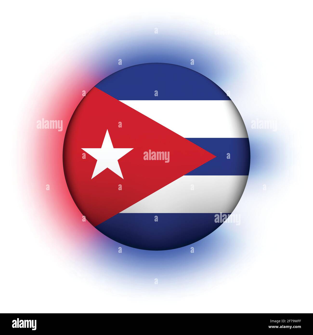 Glass light ball with flag of Cuba. Round sphere, template icon. Cuban ...