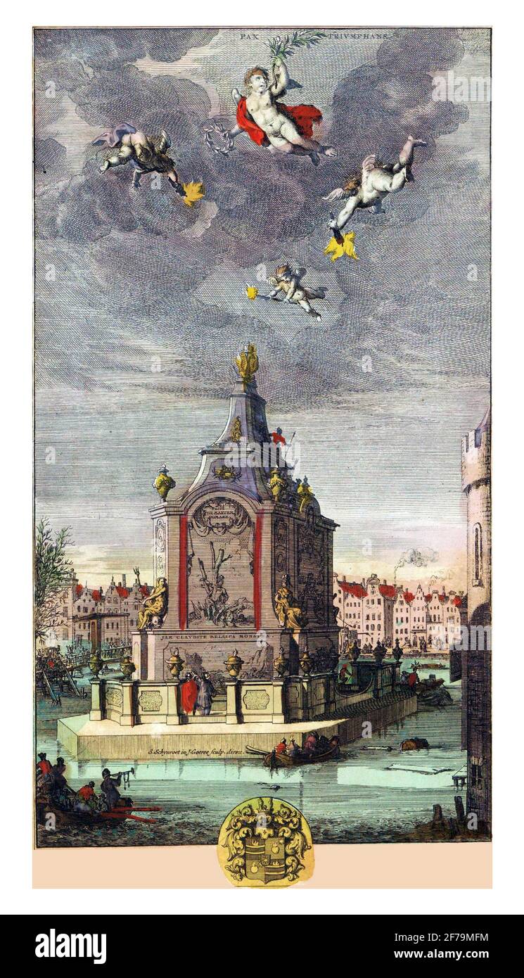 Temple of Peace for the fireworks, vintage engraving Stock Photo - Alamy