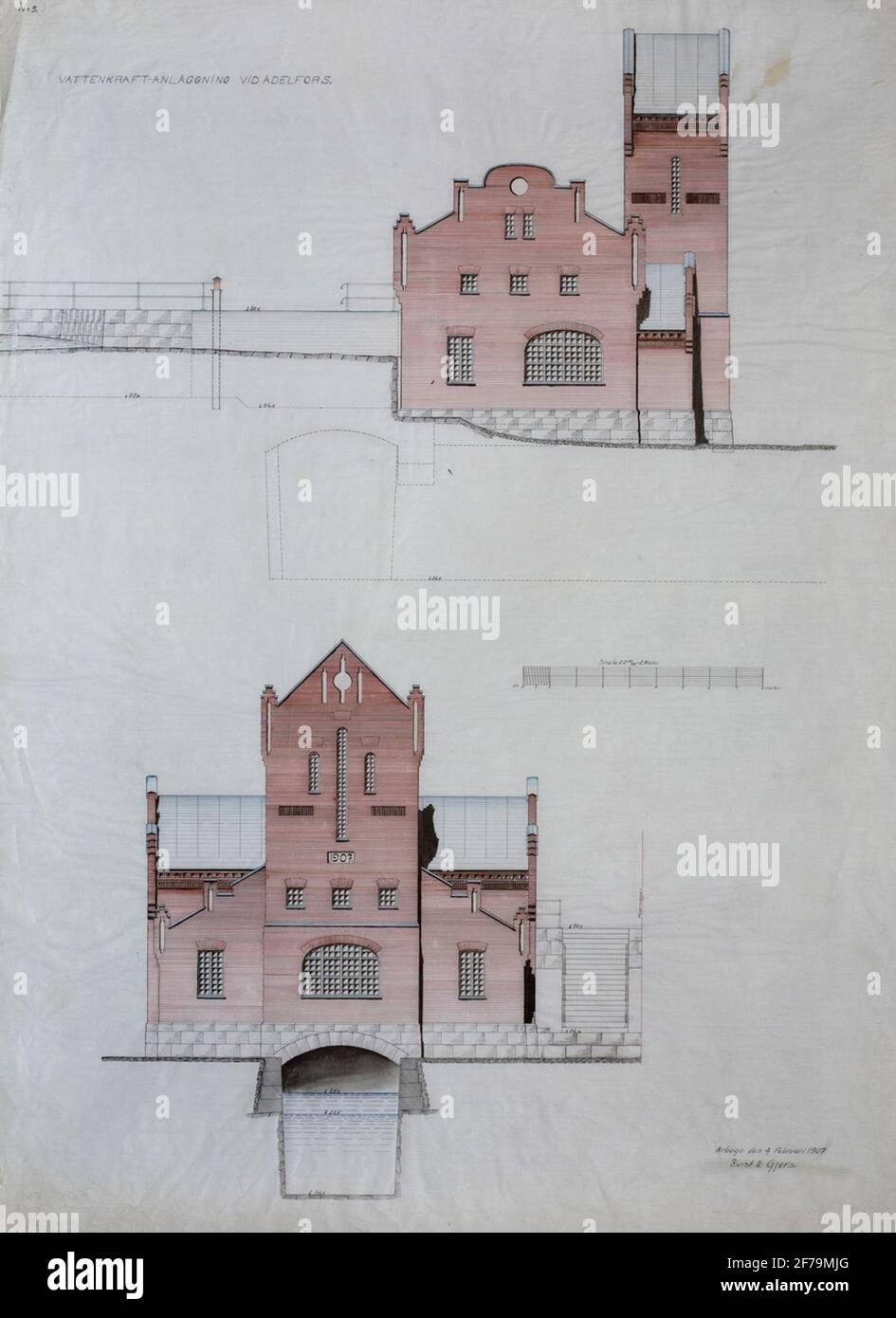 Drawing over hydroelectric plant at boiler Stock Photo - Alamy