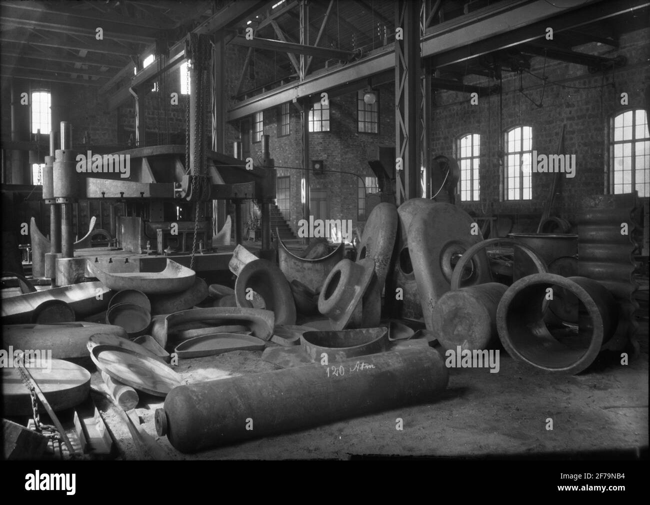 Diapositive, photography of workshop environment, steel casting Stock ...