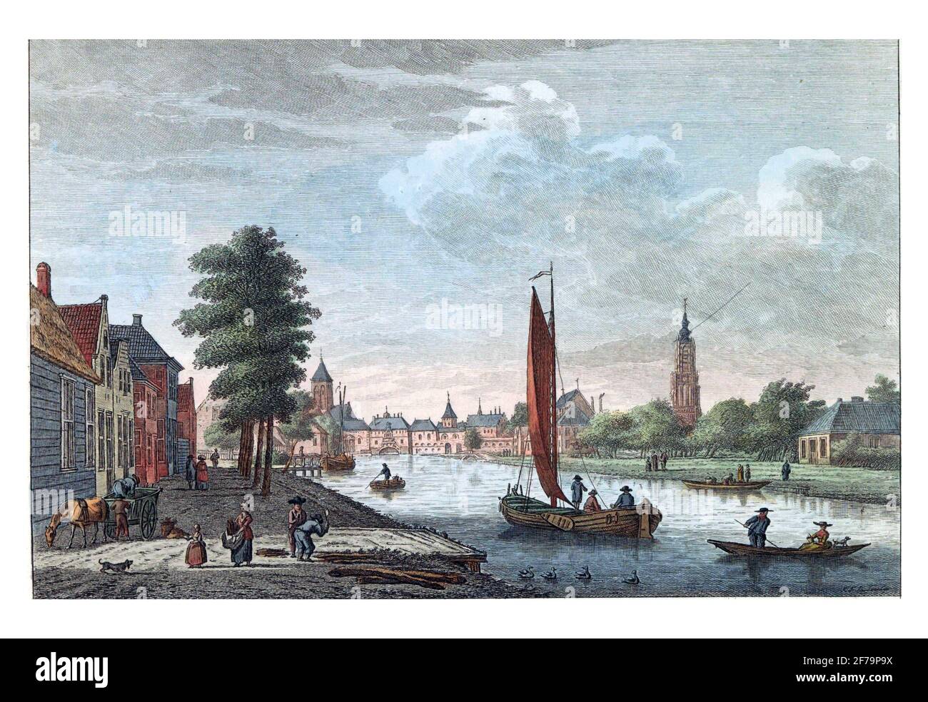 View of Delft, vintage engraving Stock Photo - Alamy