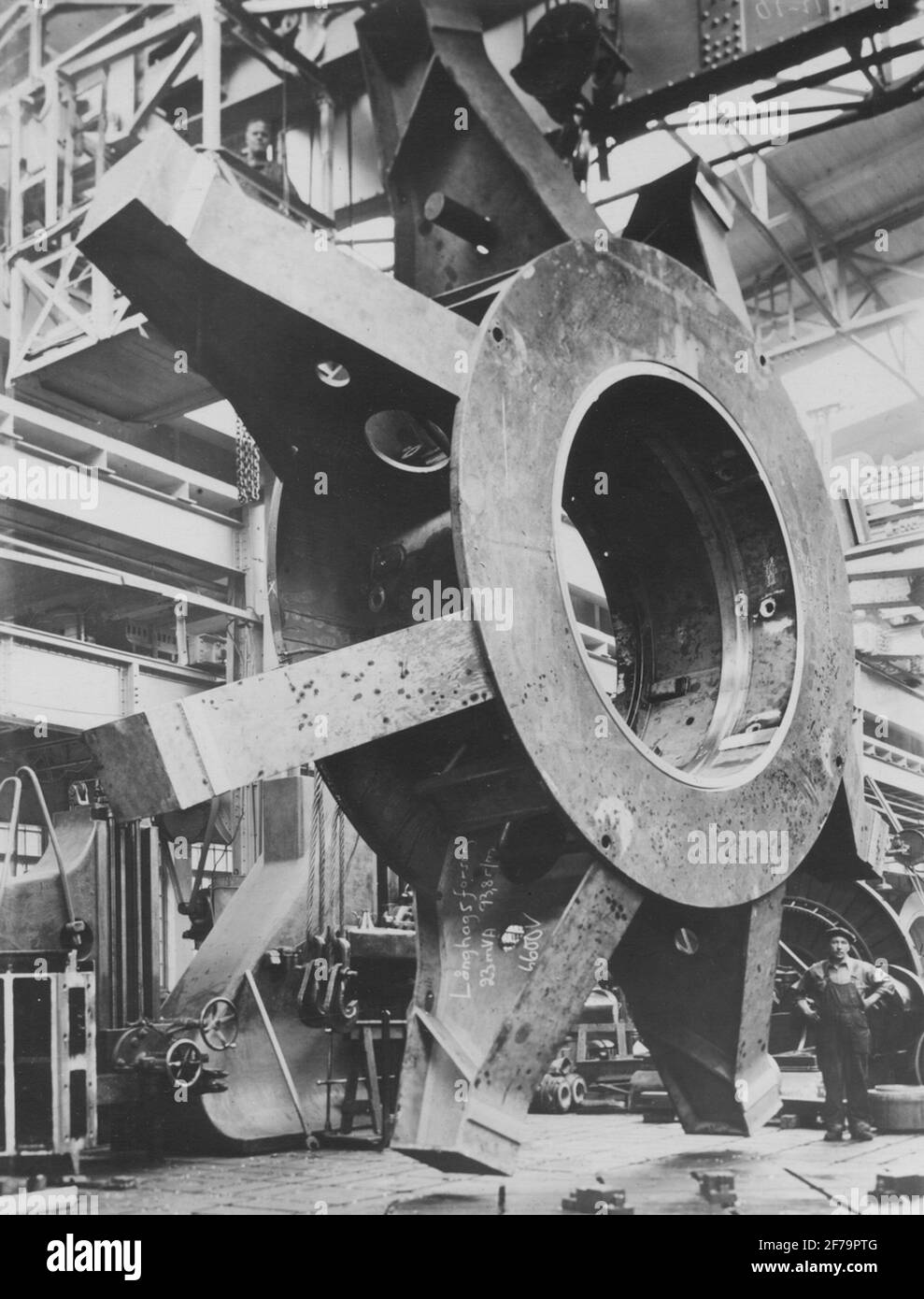 Electric machines. Interior from the generator department. Arm cross ...