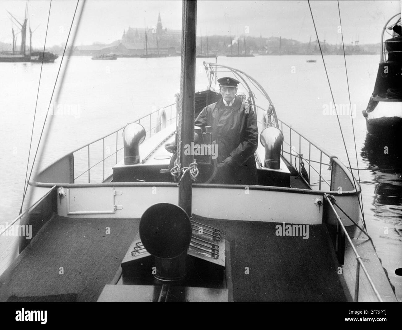 Salon engine boat. The 1920s Stock Photo - Alamy