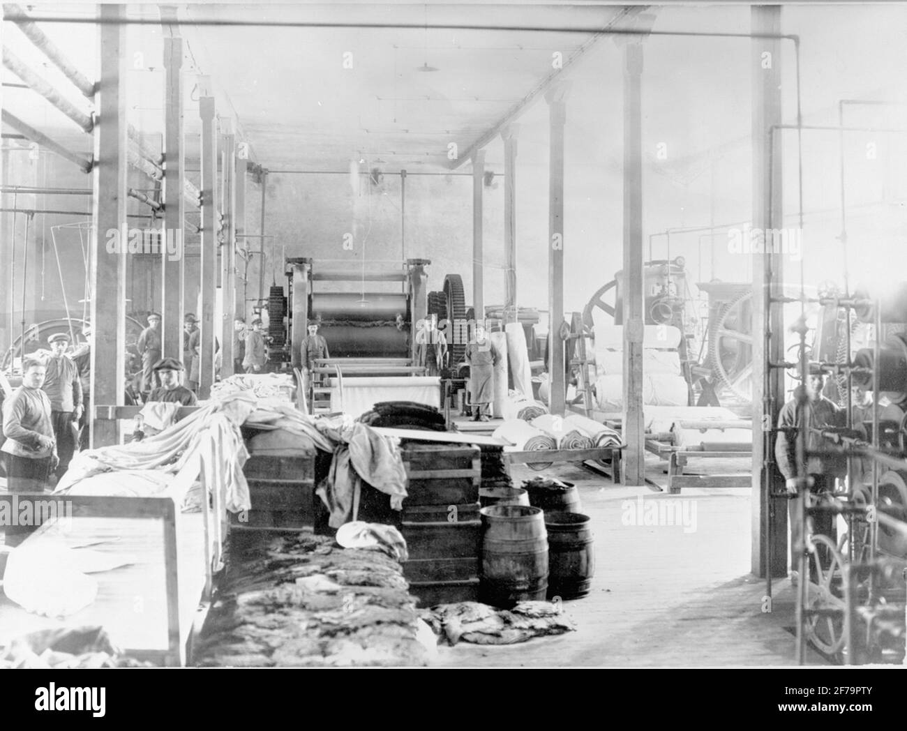 Rubber coating on fabric, Helsingborg's rubber factory Stock Photo - Alamy