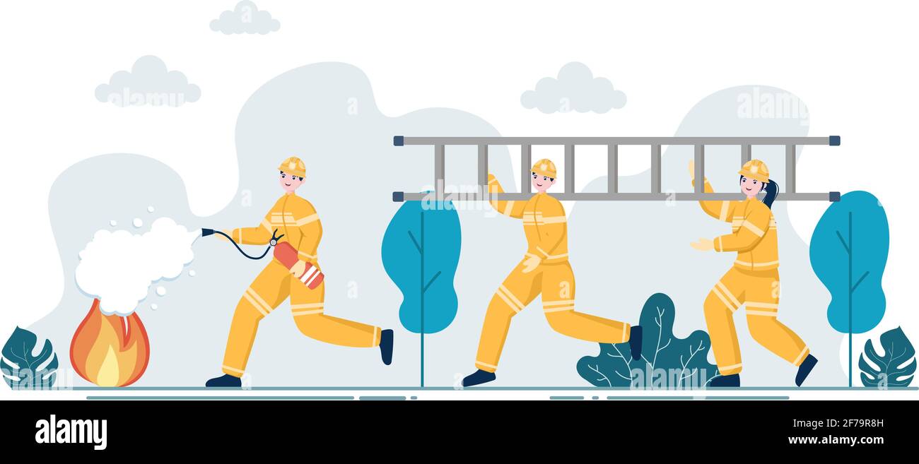 Firefighters help Stock Vector Images - Alamy