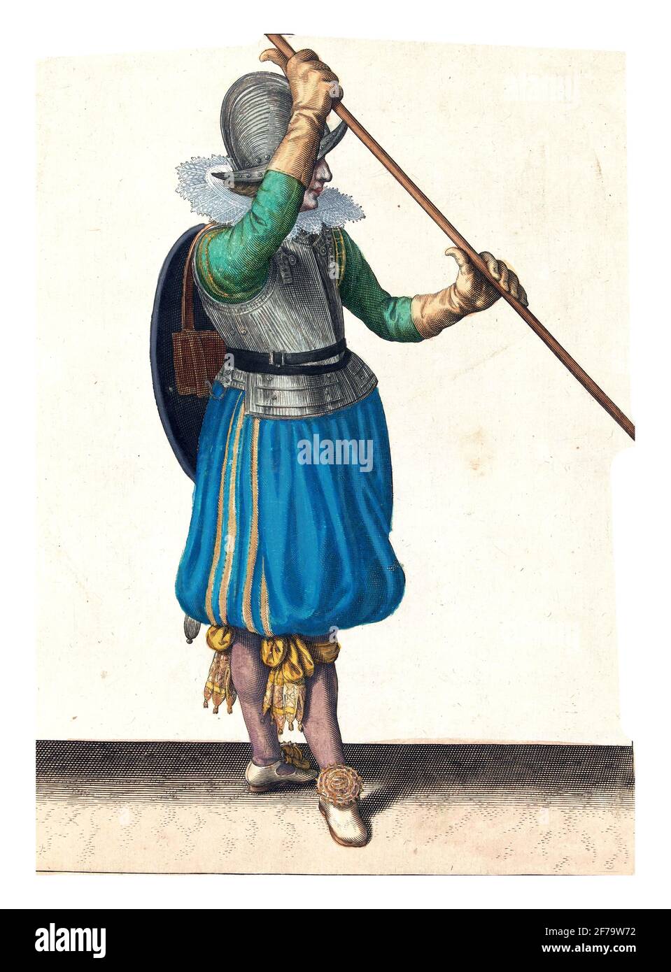 The exercise with shield and skewer: the soldier with the skewer angled ...