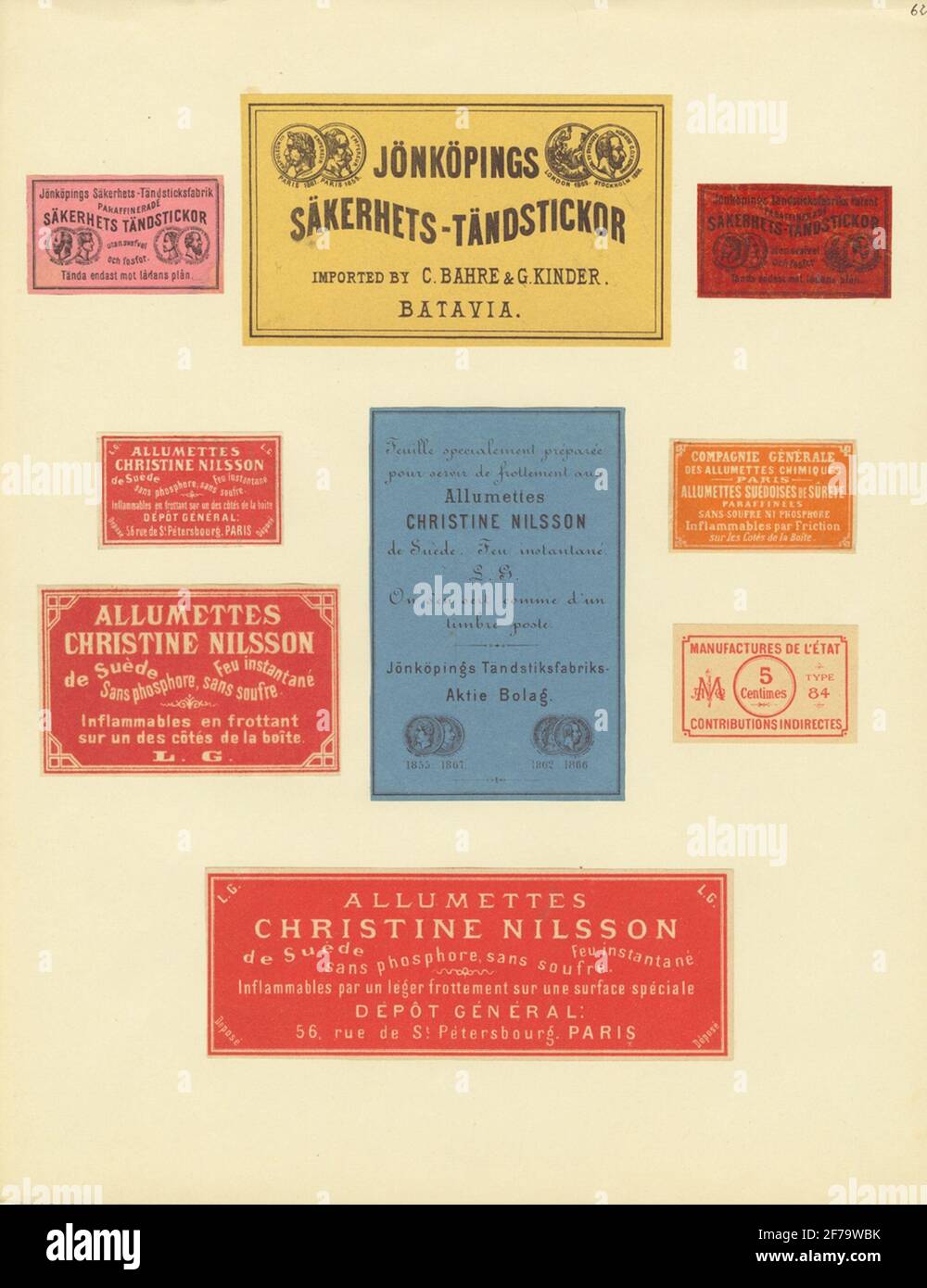 Matchbox labels, from the Swedish industrial and trading museum ...