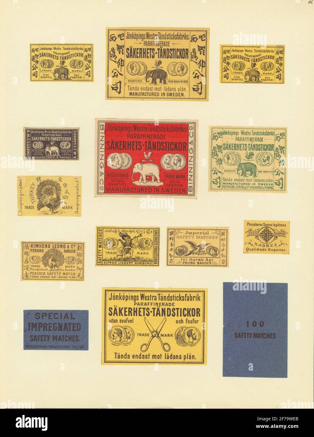 Matchbox labels, from the Swedish industrial and trading museum ...