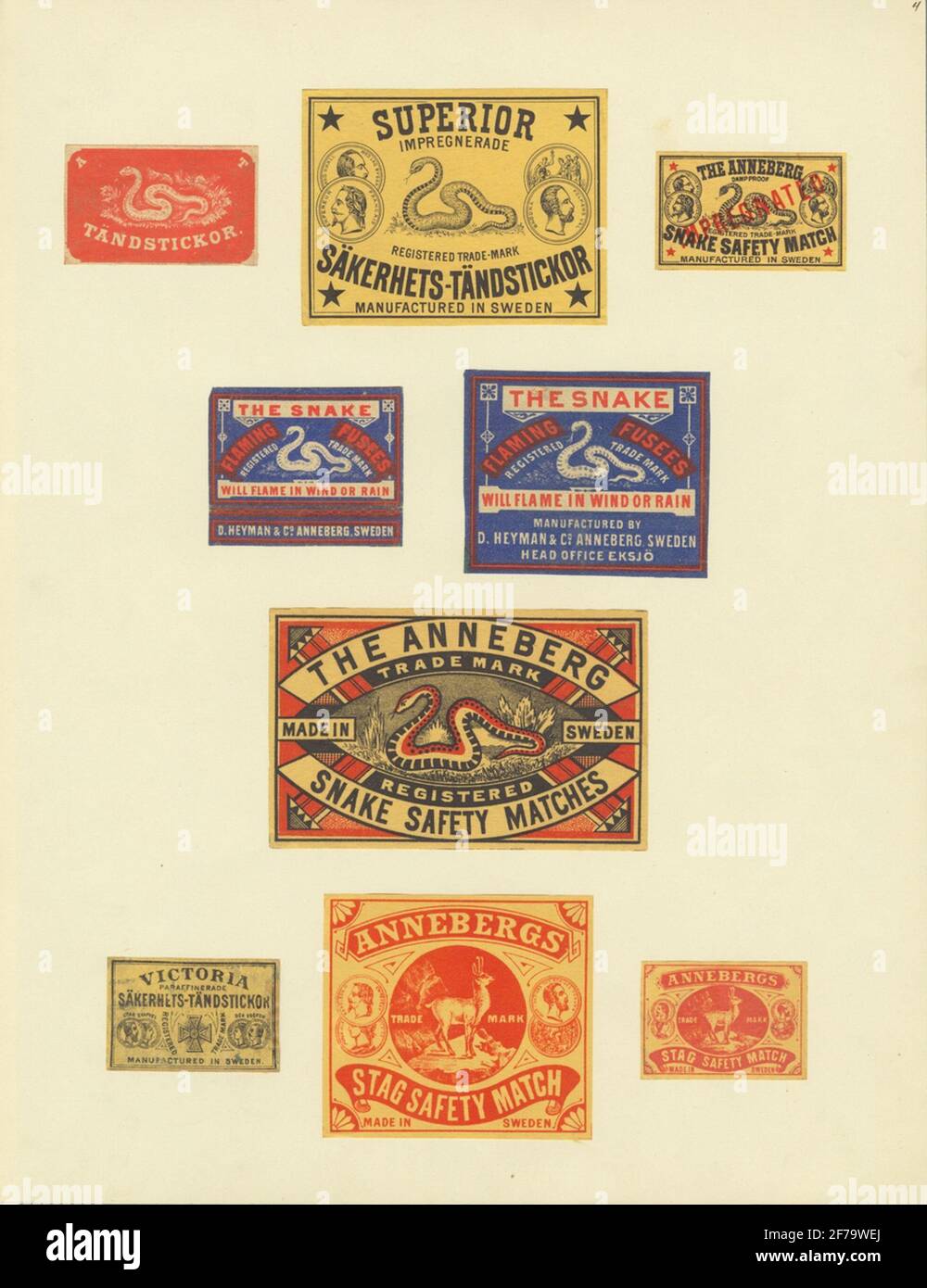 Matchbox labels, from the Swedish industrial and trading museum ...