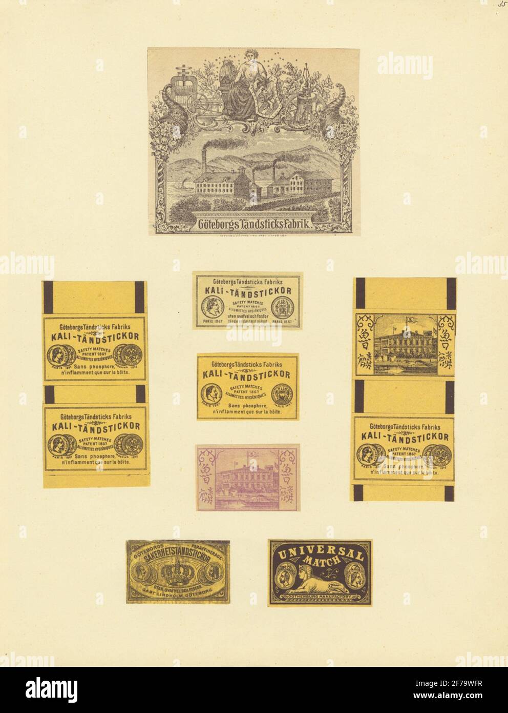 Matchbox labels, from the Swedish industrial and trading museum ...