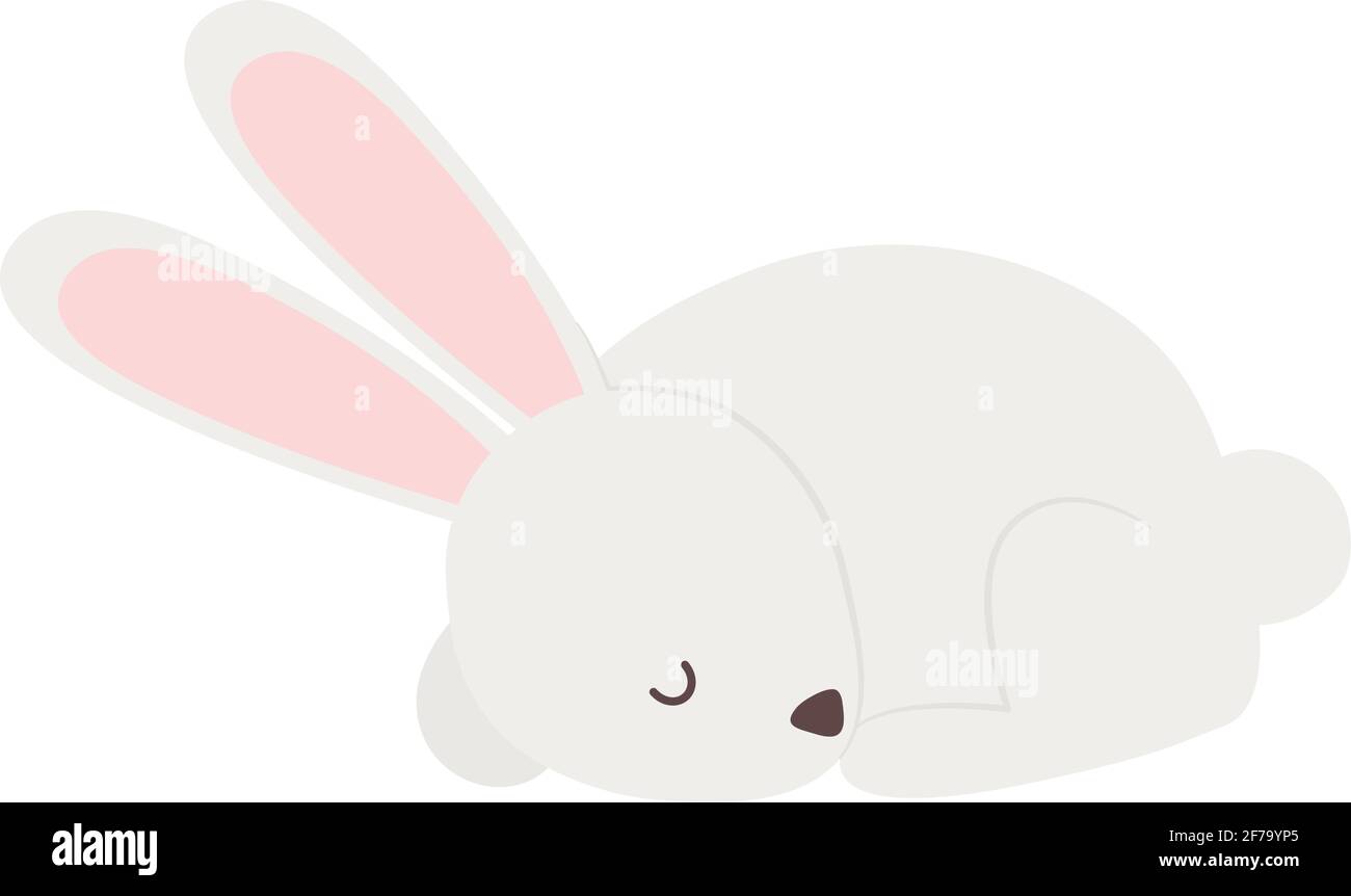 sleeping bunny on white background Stock Vector Image & Art - Alamy