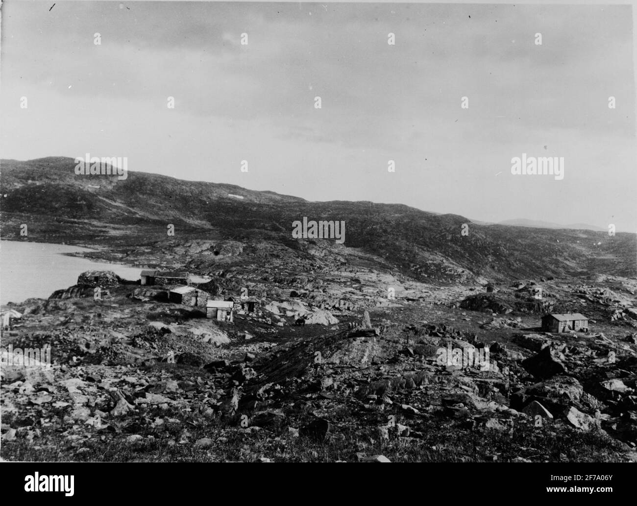 Copper mines overlooking the east. To the left the old houses stone ...