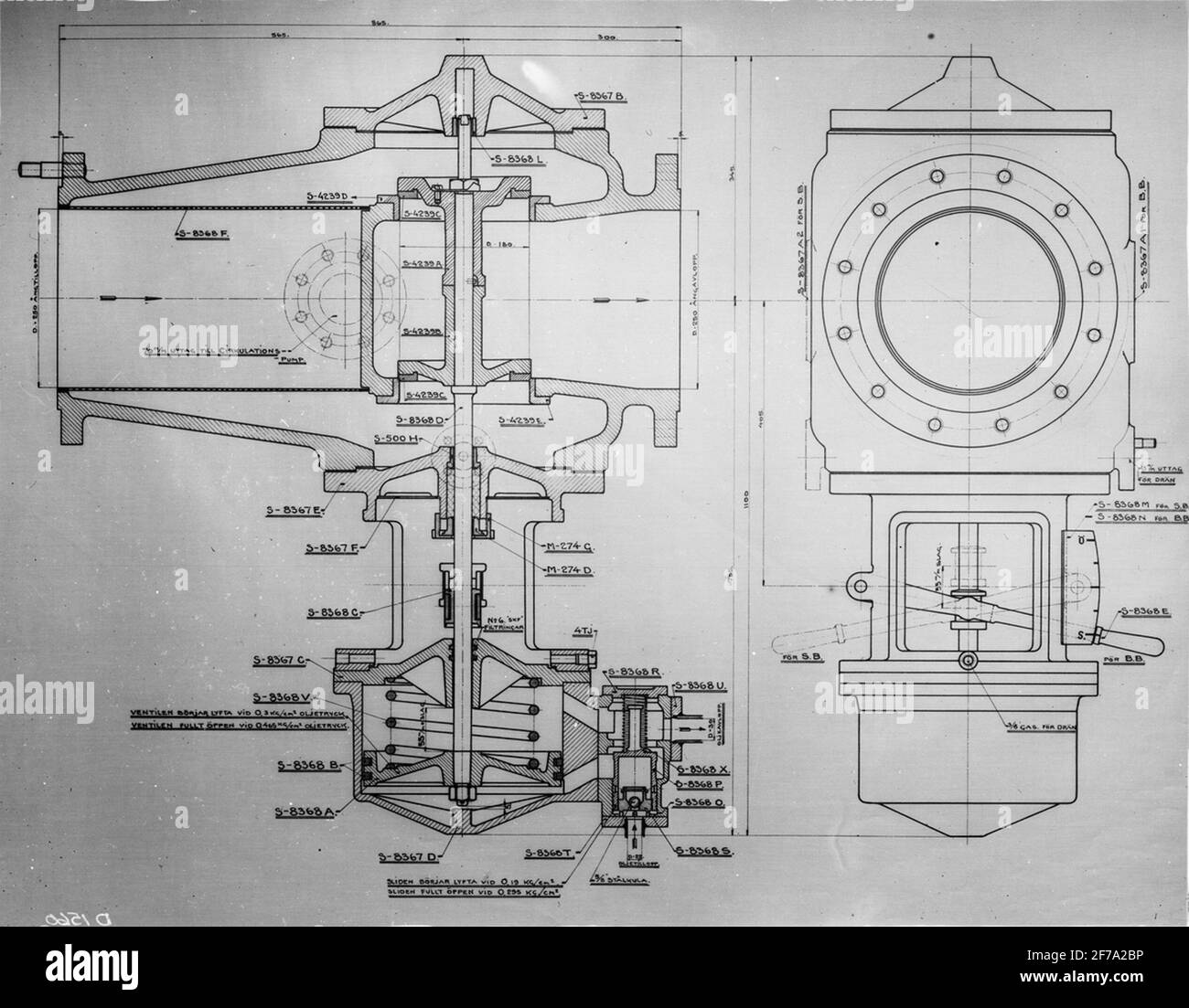 Construction drawing on quick-closing valve Stock Photo - Alamy