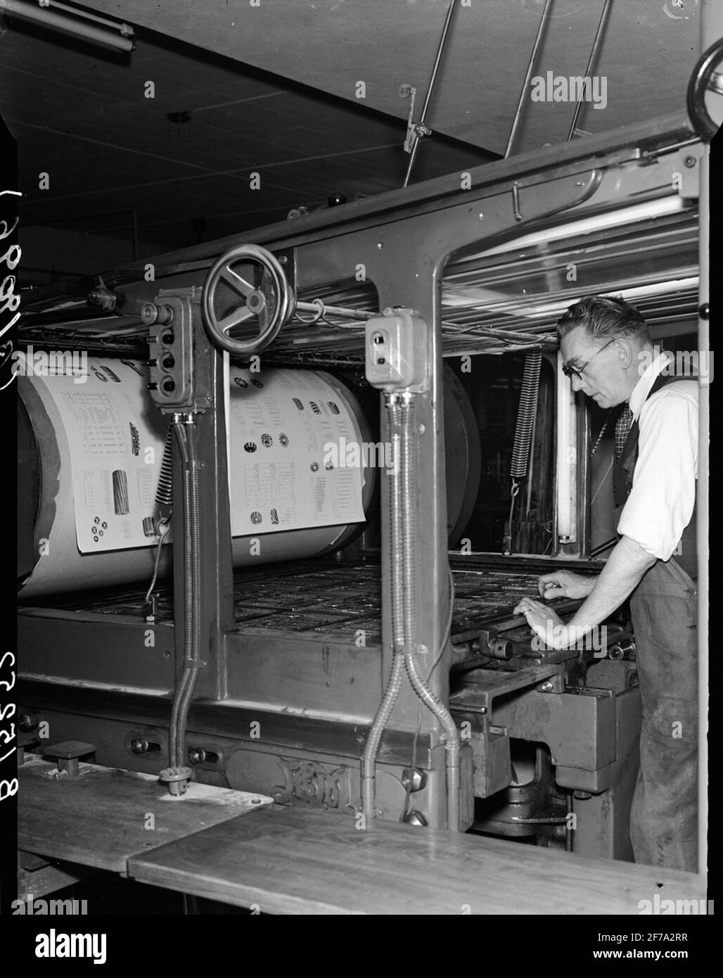Picture from printing, man during printing press Stock Photo - Alamy