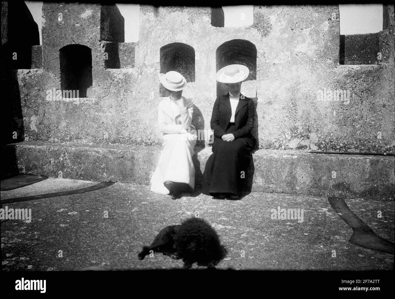 Queen Victoria's pictures. Two women and a dog. Italy Stock Photo - Alamy