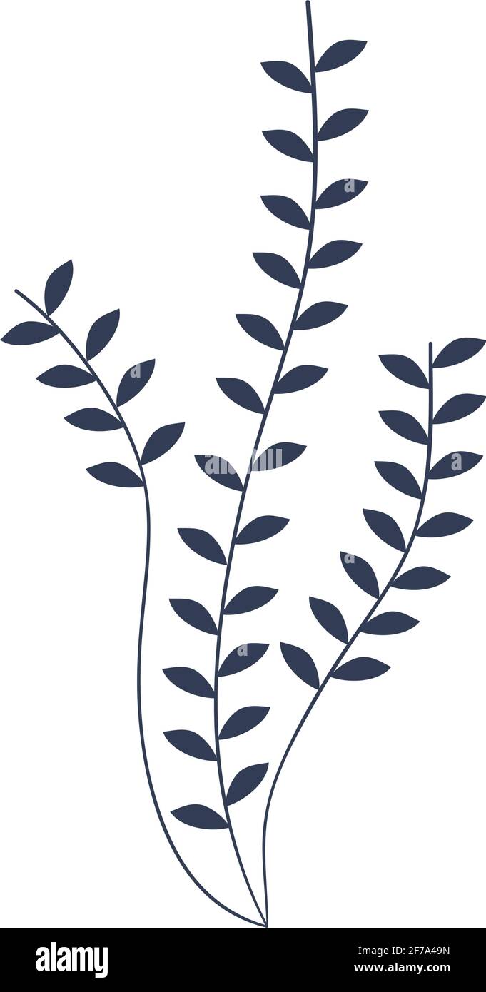 small leaves with stem design Stock Vector Image & Art - Alamy