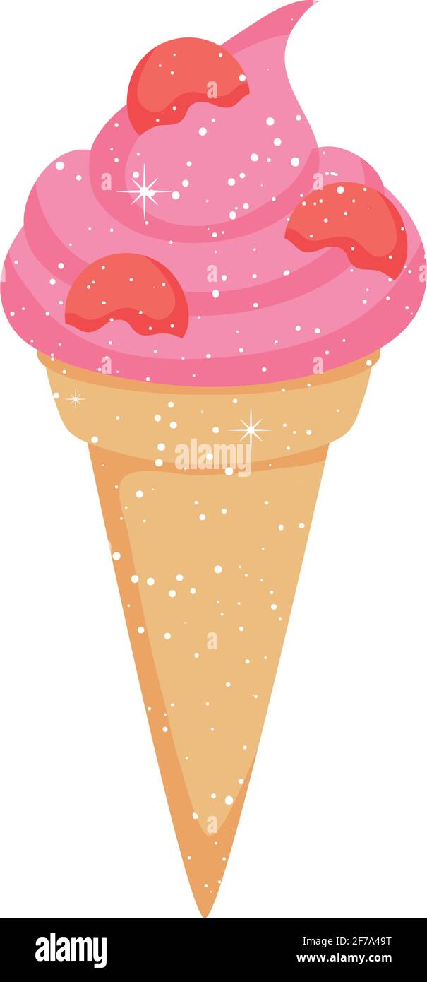 sweet strawberry ice cream cone Stock Vector Image & Art - Alamy