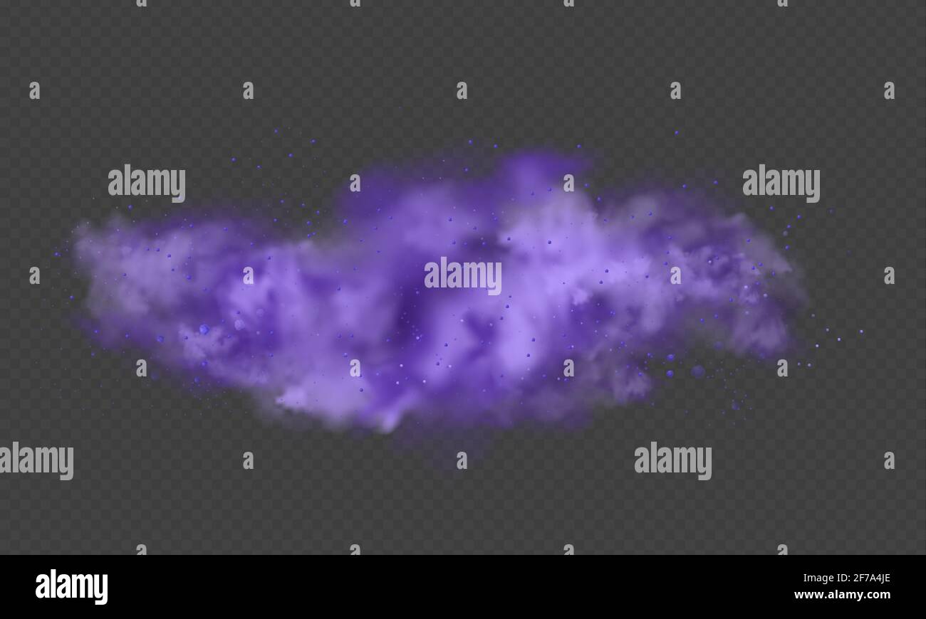 Purple dust. Abstract blurry smoke with purple particles. Violet smoke ...