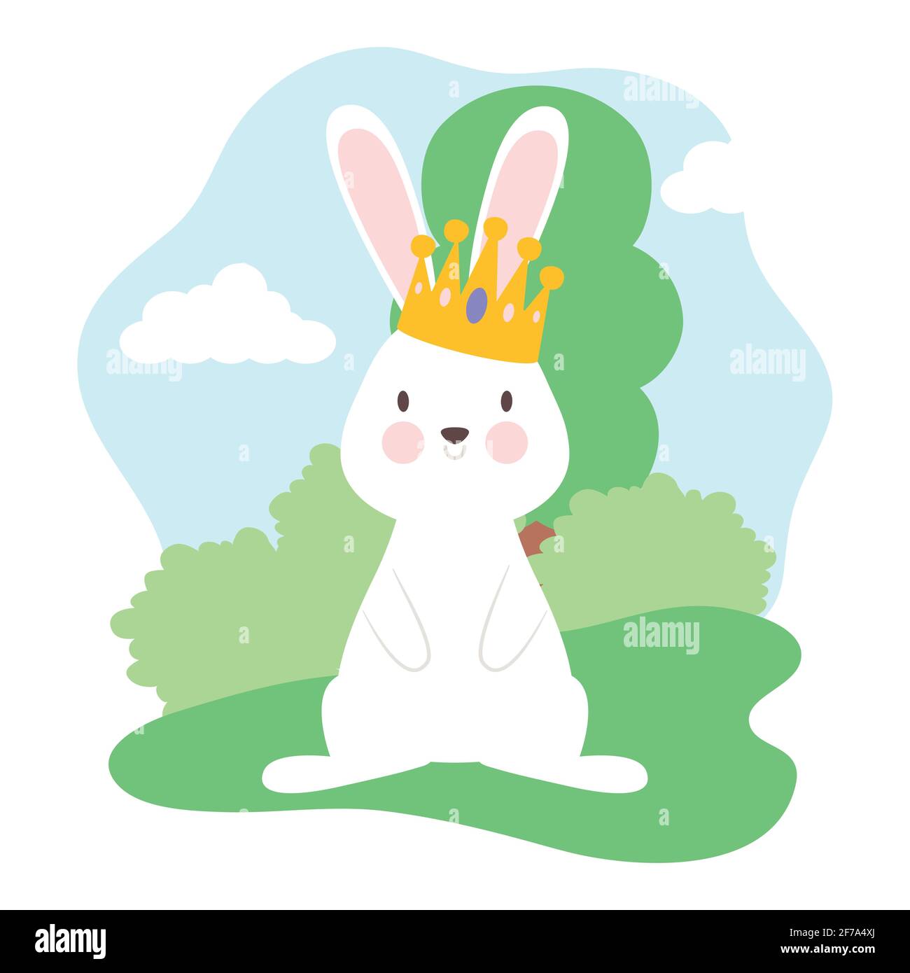 cute crowned rabbit illustration design Stock Vector Image & Art - Alamy