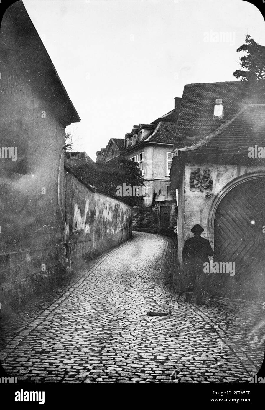 Skioppty image with motifs from alley in Bamberg.The image has been ...