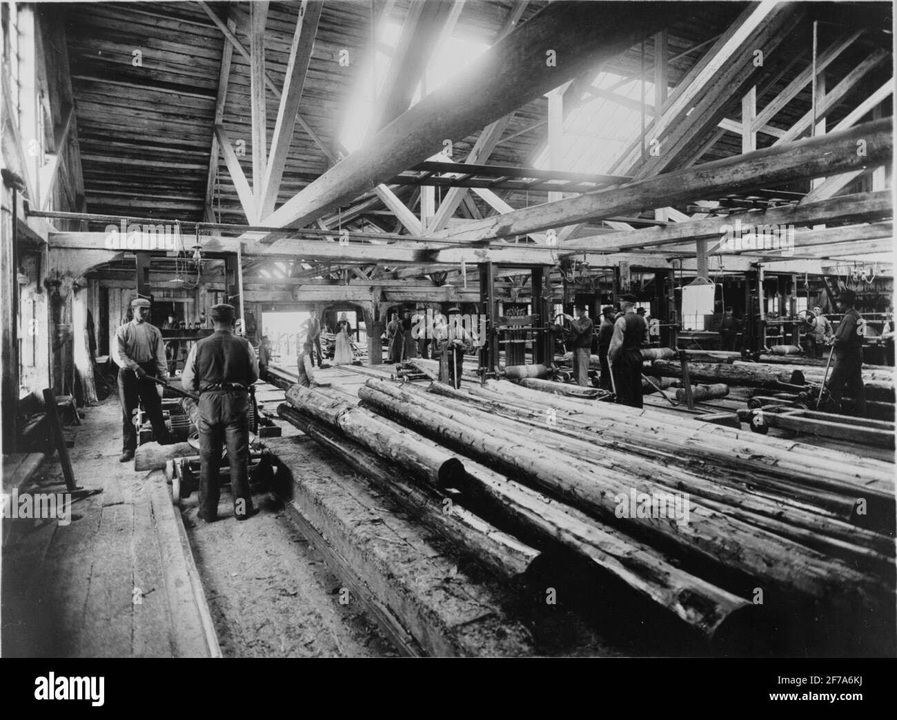Sawmill interior Black and White Stock Photos & Images - Alamy