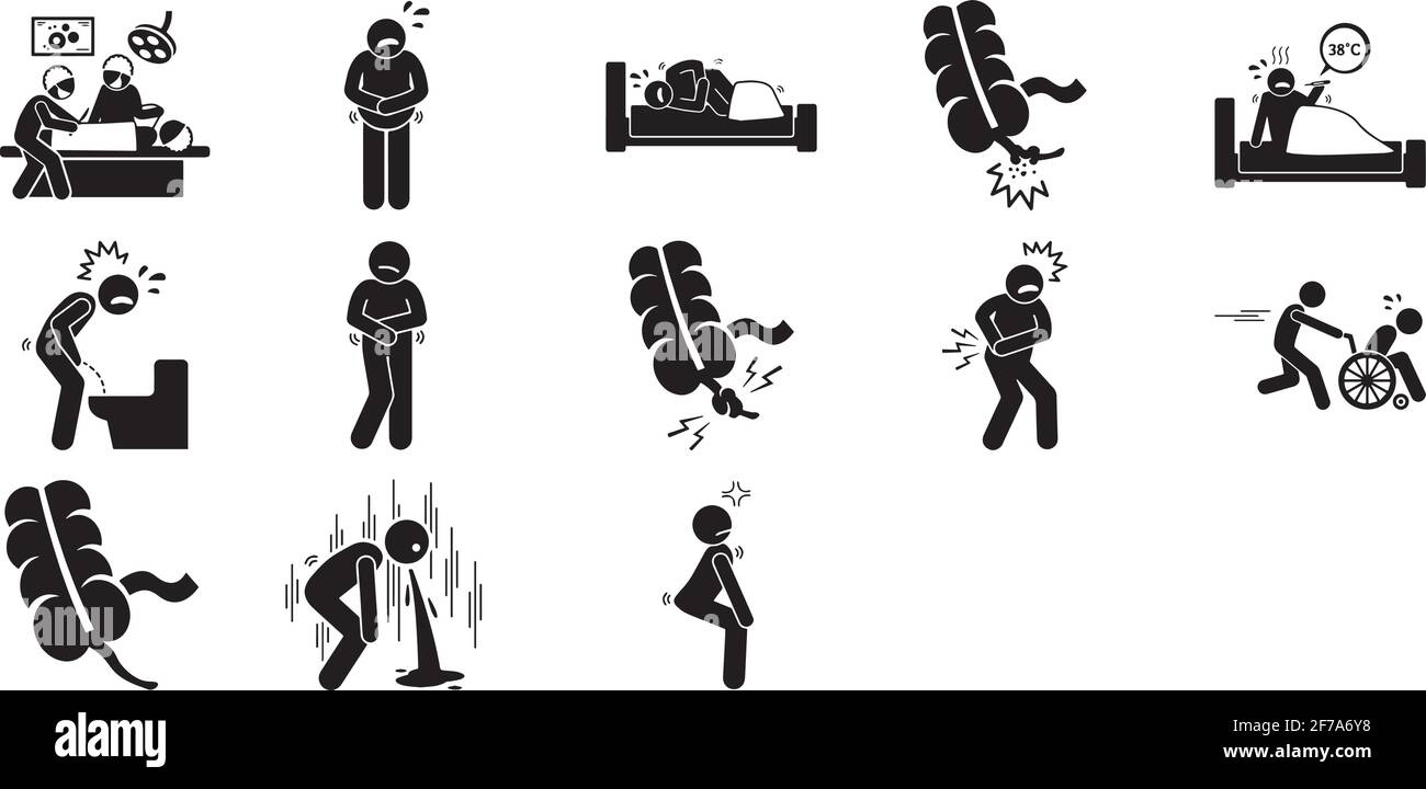 Appendix and Appendicitis icons set. A collection of Appendix icons ...