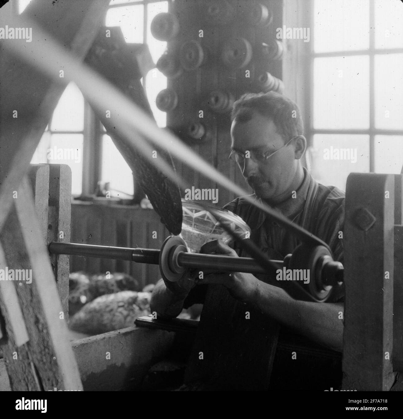 Picture about the glass, its manufacture and history, with motifs of ...