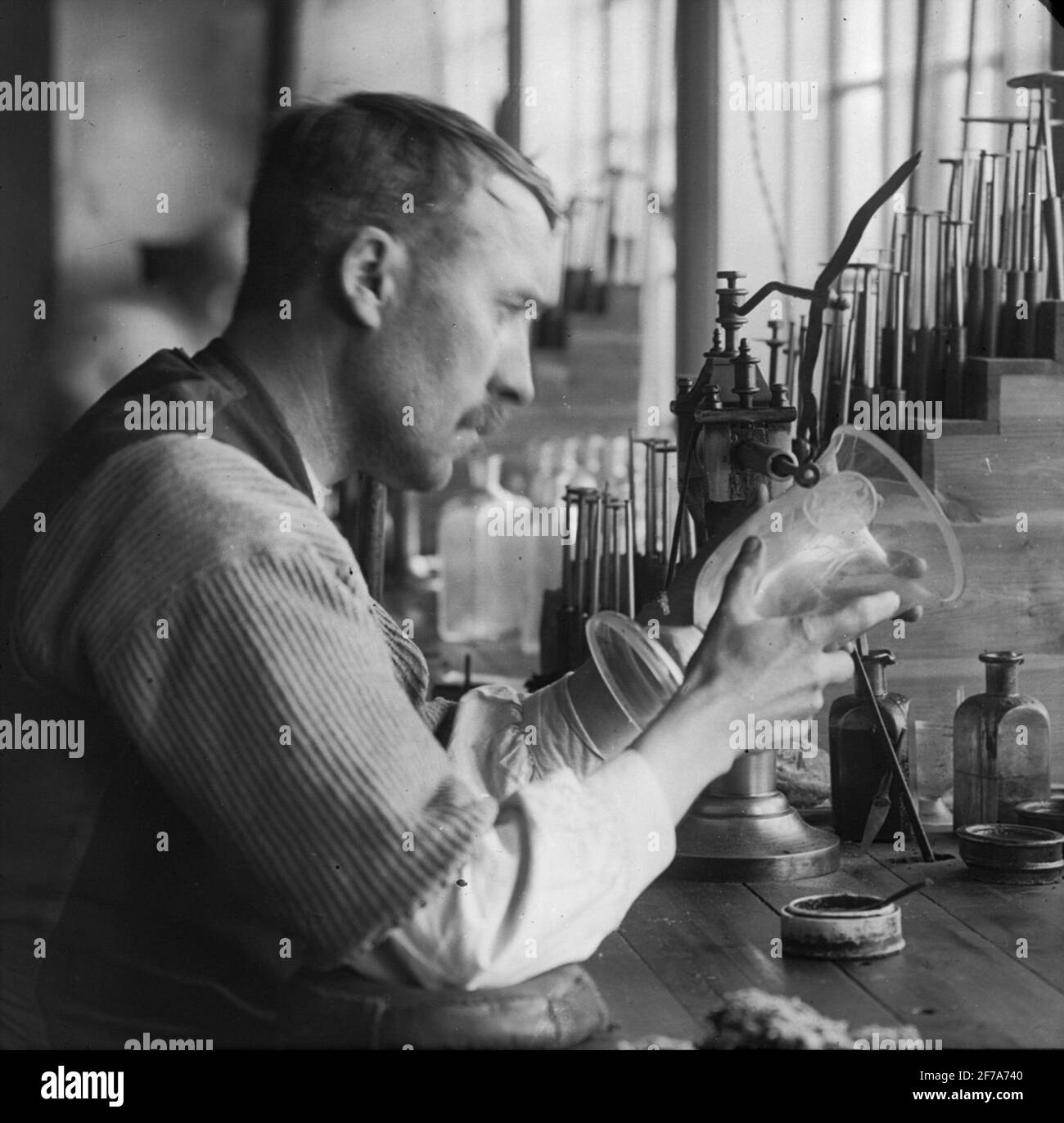 Picture about the glass, its manufacture and history, with motifs of ...