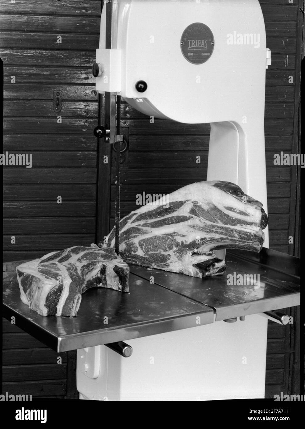 Band saw for food industry, charcuterie Stock Photo - Alamy
